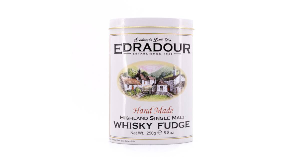 Edradour Whisky Fudge 25 Stück mit Edradour Whisky in Blechdose 250 ...