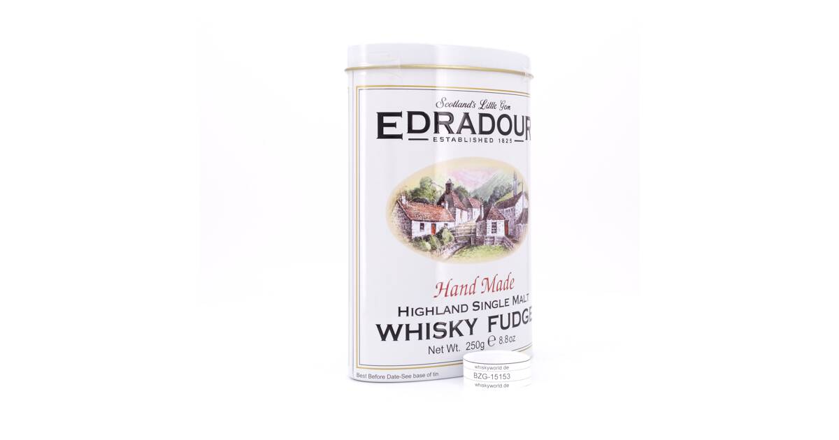 Edradour Whisky Fudge 25 Stück mit Edradour Whisky in Blechdose 250 ...